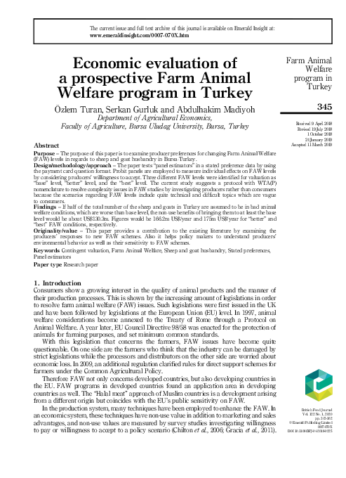 (PDF) Economic evaluation of a prospective Farm Animal Welfare program ...