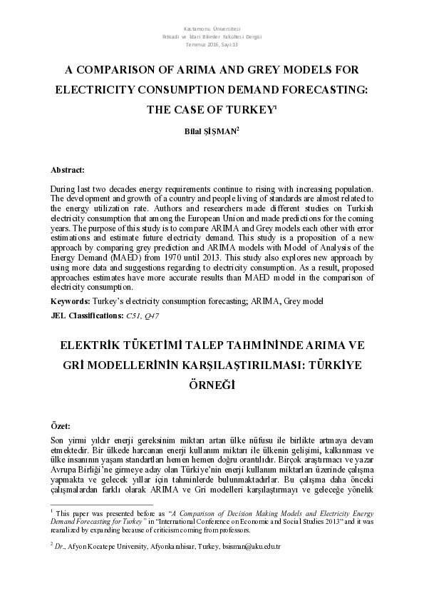 (PDF) A Comparison of Arima and Grey Models for Electricity Consumption ...