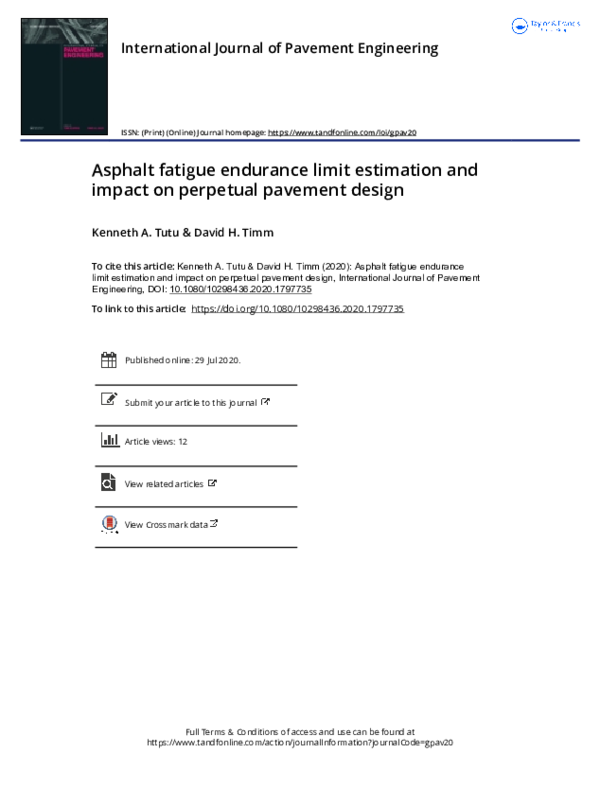 (PDF) Asphalt fatigue endurance limit estimation and impact on ...