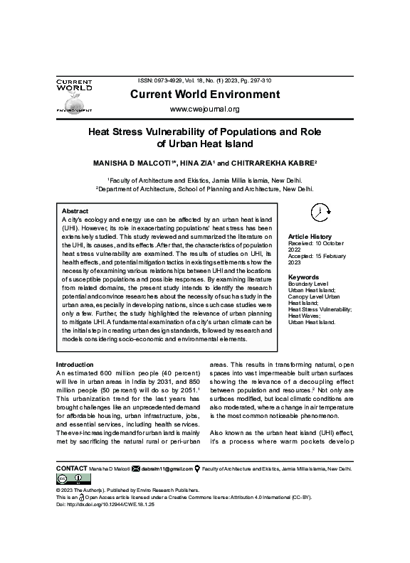 (PDF) Heat Stress Vulnerability of Populations and Role of Urban Heat ...