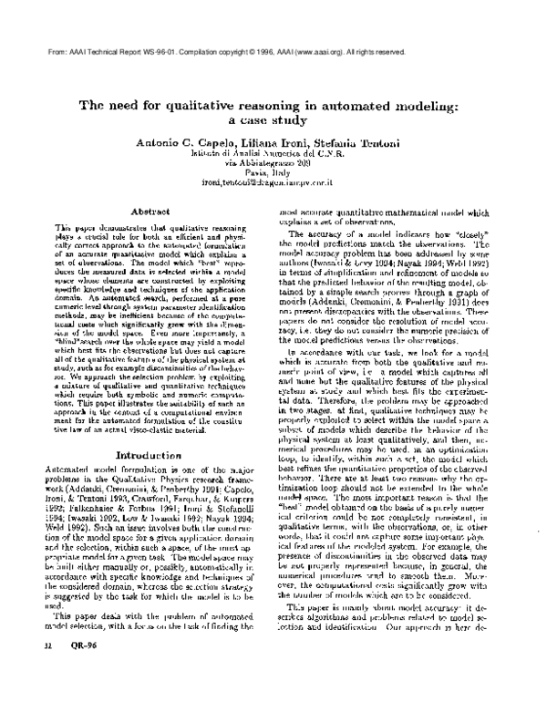 (PDF) The need for qualitative reasoning in automated modeling: a case study