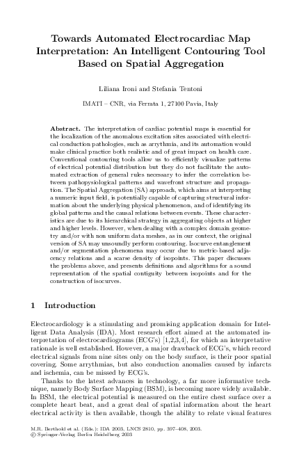 (PDF) Towards Automated Electrocardiac Map Interpretation: An Intelligent Contouring Tool Based ...