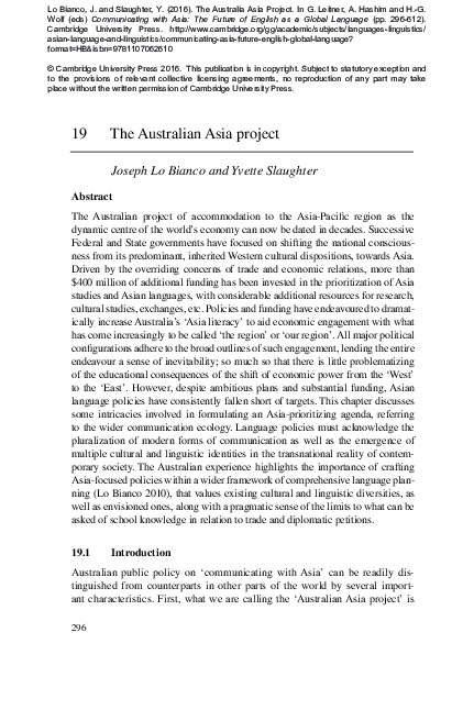 (PDF) The Australian Asia project