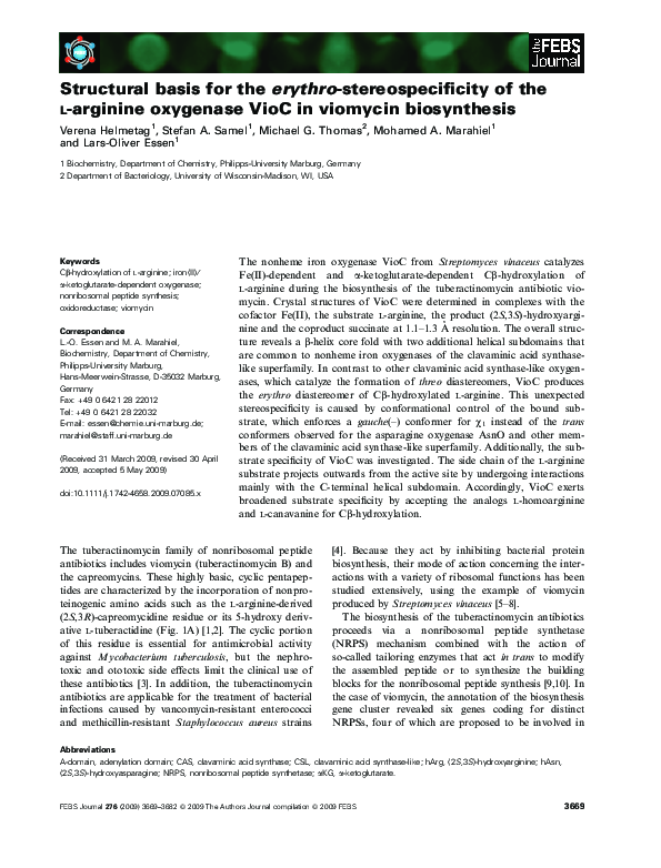 (PDF) Structural basis for the erythro-stereospecificity of the l ...