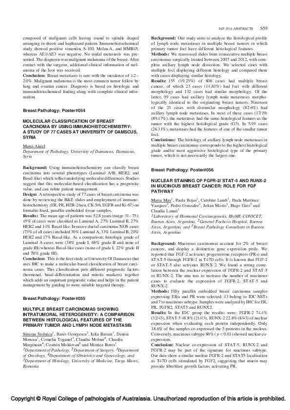 (PDF) Multiple breast carcinomas showing intratumoral heterogeneity: a ...