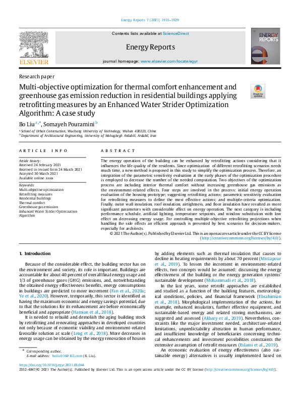 (PDF) Multi-objective optimization for thermal comfort enhancement and greenhouse gas emission ...