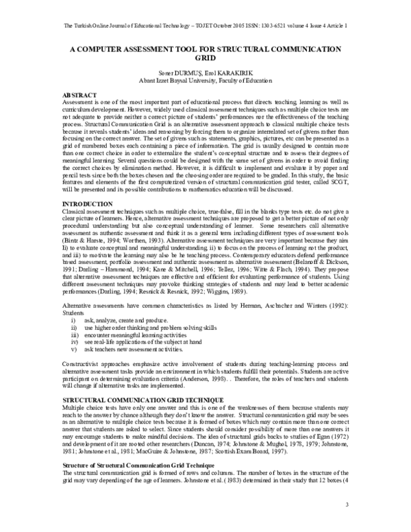 (PDF) A Computer Assessment Tool for Structural Communication Grid