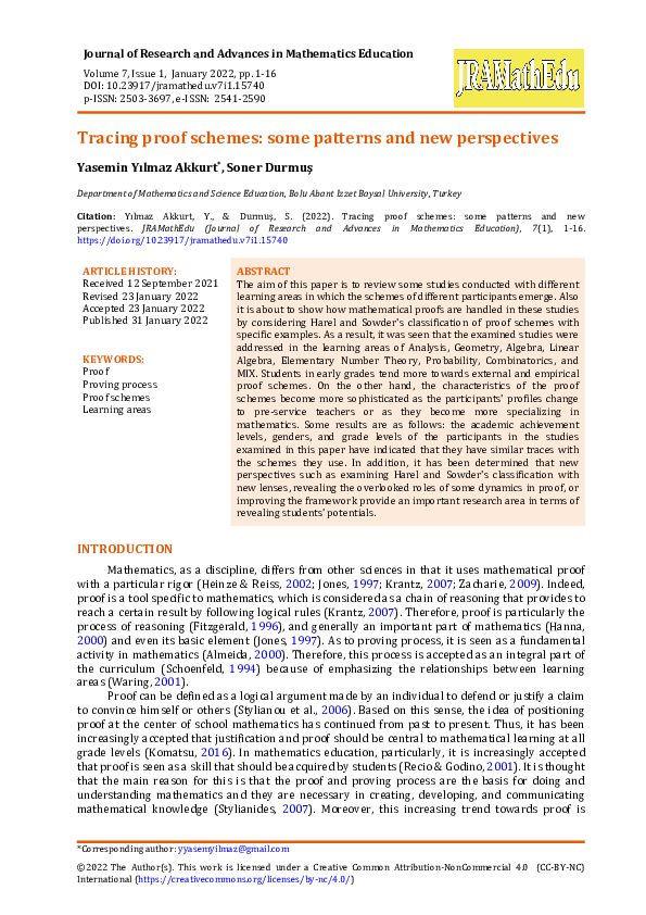 (PDF) Tracing proof schemes: some patterns and new perspectives
