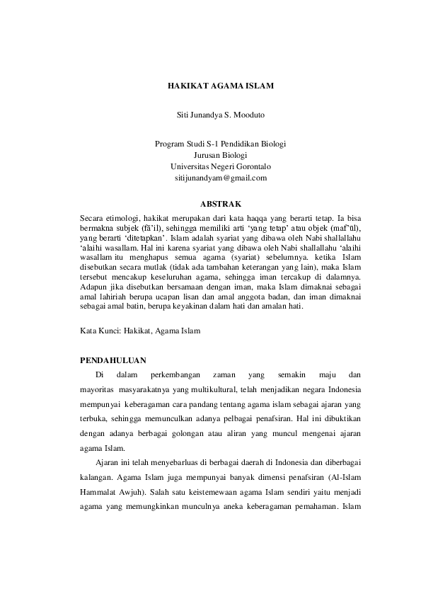 (PDF) HAKIKAT AGAMA ISLAM