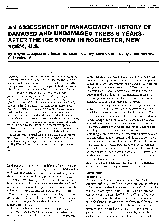 An assessment of management history of damaged and undamaged trees 8 ...