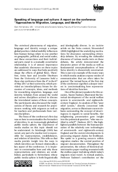 (PDF) Speaking of language and culture: A report on the conference ...