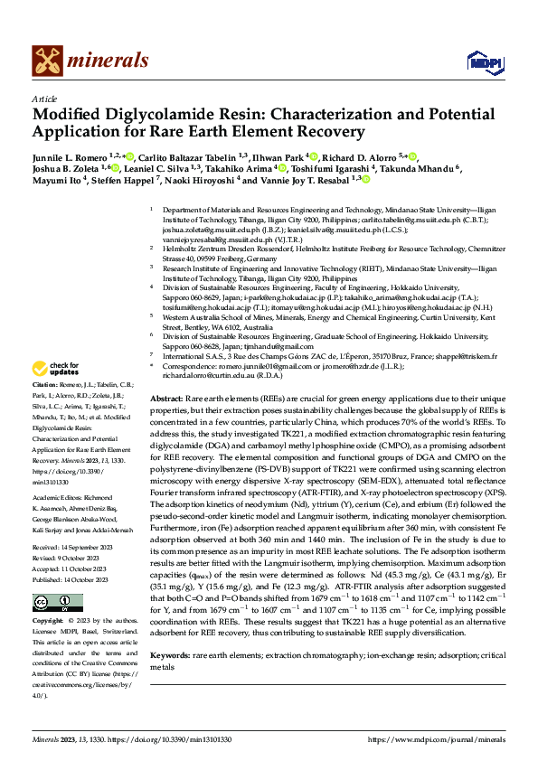 (PDF) Modified Diglycolamide Resin: Characterization and Potential ...