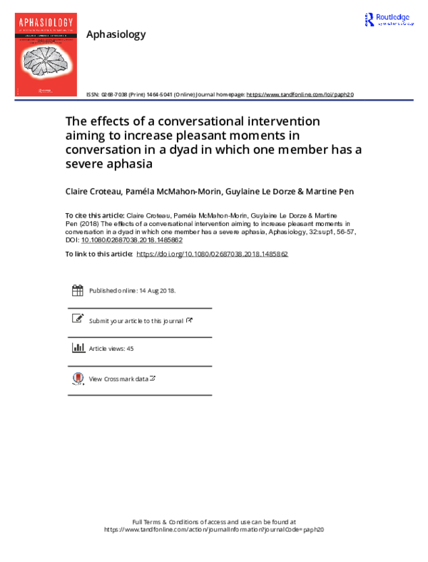(PDF) The effects of a conversational intervention aiming to increase ...