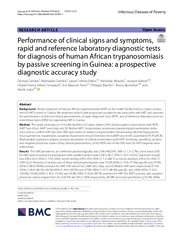 (PDF) Performance of clinical signs and symptoms, rapid and reference ...