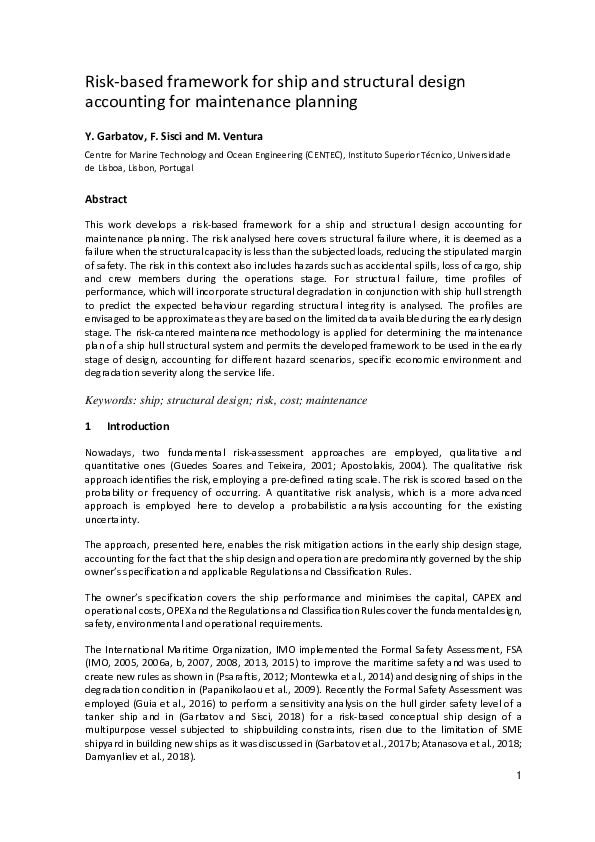(PDF) Risk-based framework for ship and structural design accounting ...