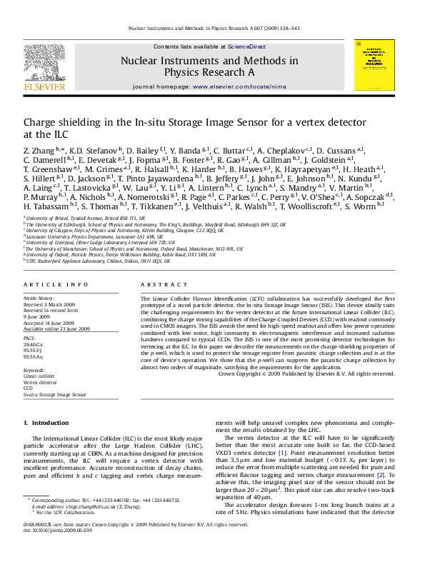 (PDF) Charge shielding in the In-situ Storage Image Sensor for a vertex ...