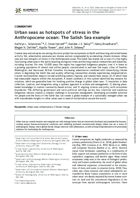 (PDF) Urban seas as hotspots of stress in the Anthropocene ocean: The ...