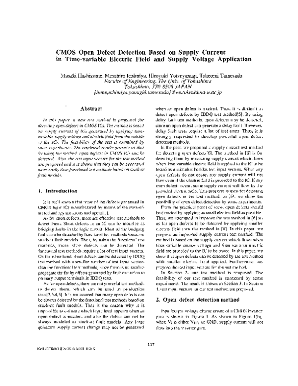 (PDF) CMOS open defect detection based on supply current in time ...