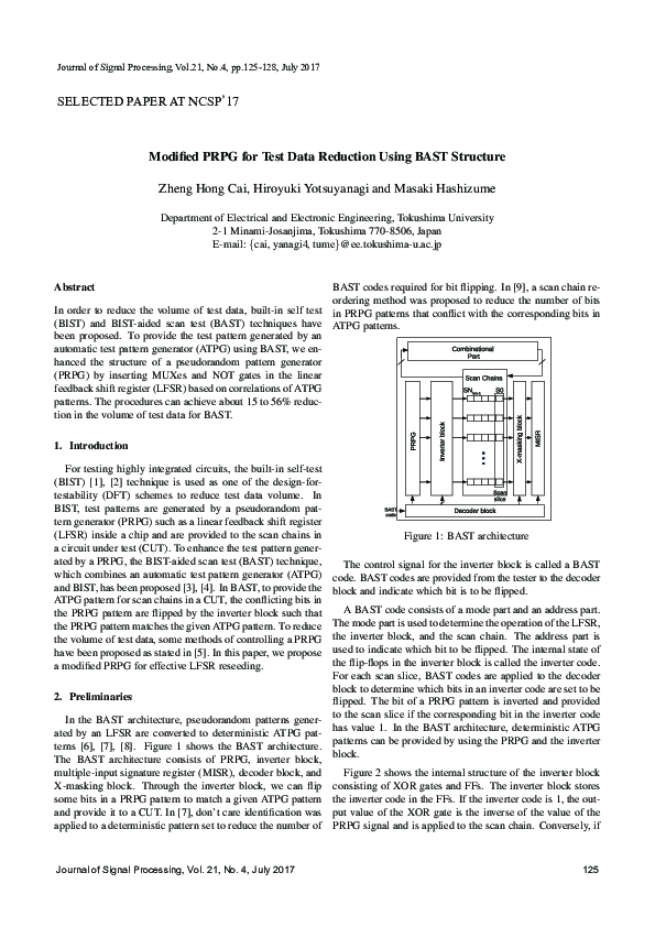 Pdf Modified Prpg For Test Data Reduction Using Bast Structure 2930