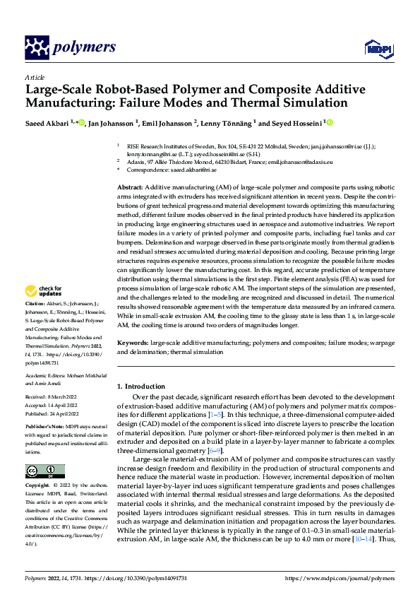 (PDF) Large-Scale Robot-Based Polymer and Composite Additive ...