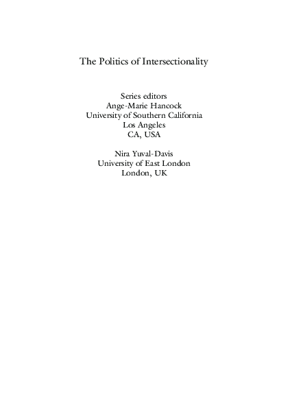 (PDF) Intersectionality, Class and Migration