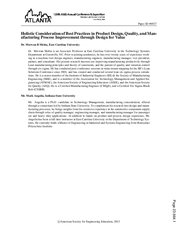 (PDF) Holistic Consideration of Best Practices in Product Design ...