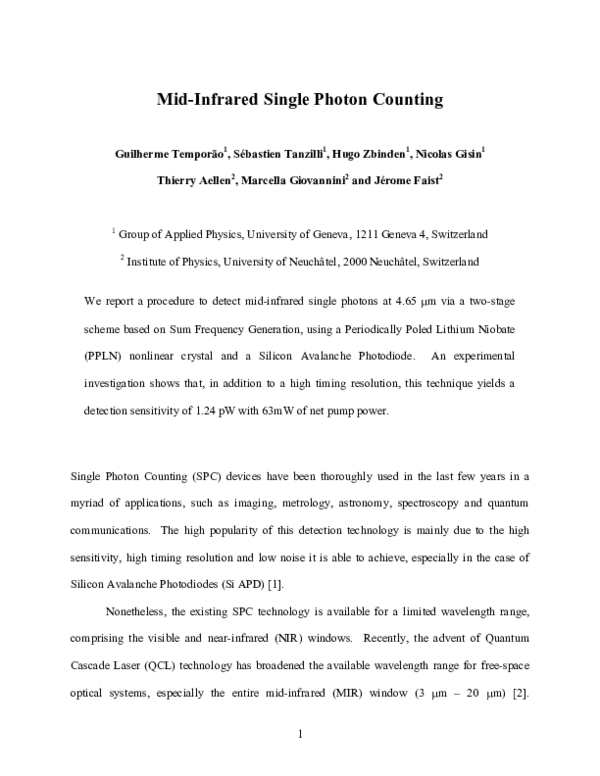 (PDF) Mid-infrared single-photon counting