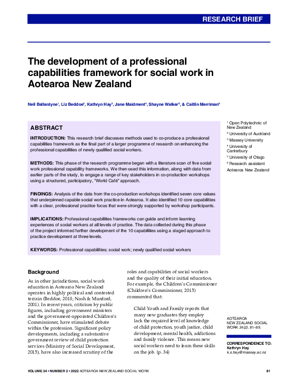 (PDF) The development of a professional capabilities framework for ...