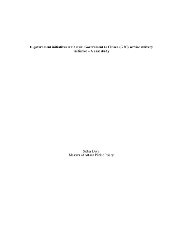 (PDF) E-government initiatives in Bhutan: Government to Citizen(G2C ...