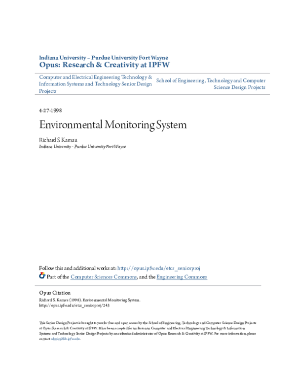 (PDF) Environmental Monitoring System