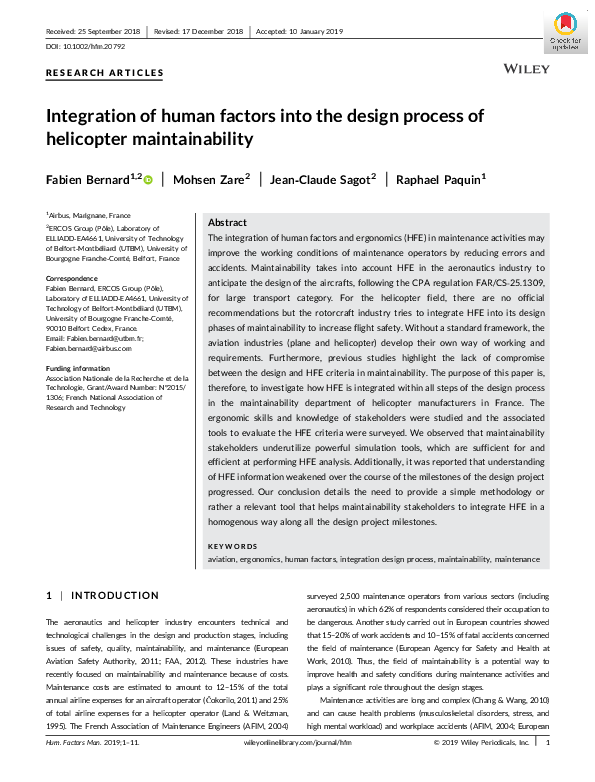 (PDF) Integration of Human Factors Into The Design Process /Practical ...