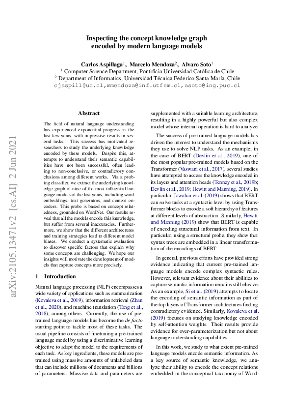 (PDF) Inspecting the concept knowledge graph encoded by modern language models