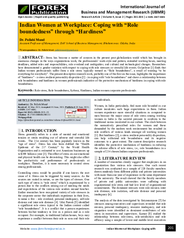 (PDF) Indian Women at Workplace: Coping with “Role boundedness” through ...