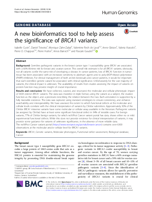 (PDF) A new bioinformatics tool to help assess the significance of ...