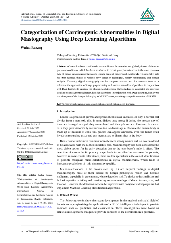 (PDF) Categorization of Carcinogenic Abnormalities in Digital ...