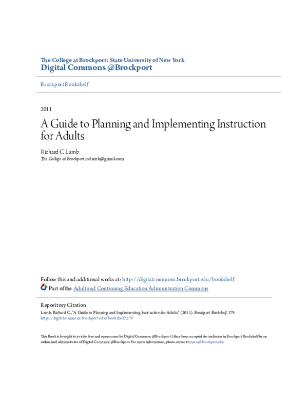 (PDF) A Guide to Planning and Implementing Instruction for Adults