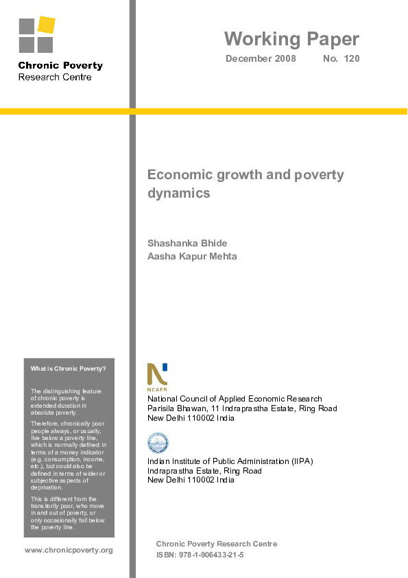 (PDF) Economic Growth and Poverty Dynamics