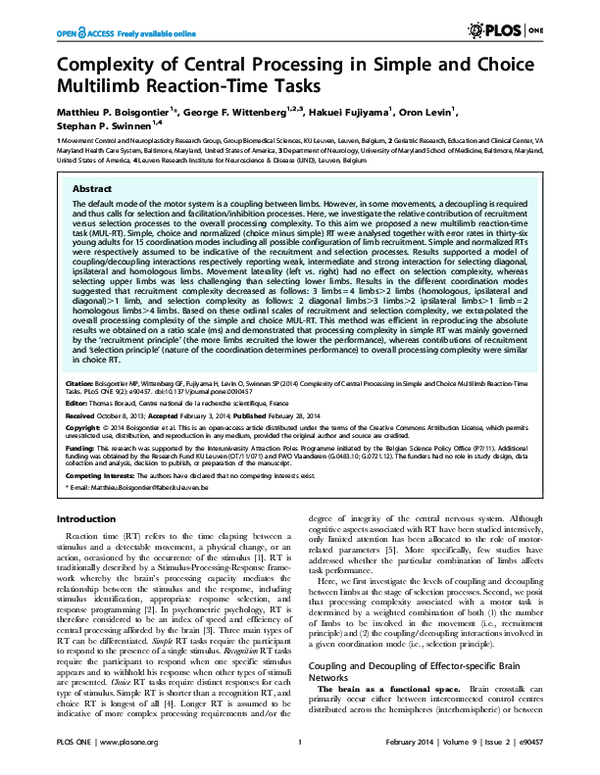 (PDF) Complexity of Central Processing in Simple and Choice Multilimb ...