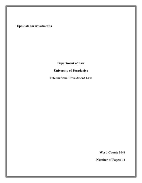 (PDF) Significance of the Bilateral Investment Treaties