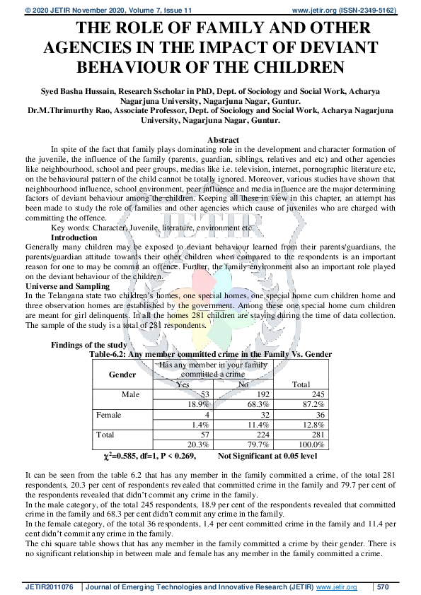 (PDF) The Role of Family and Other Agencies in the Impact of Deviant ...
