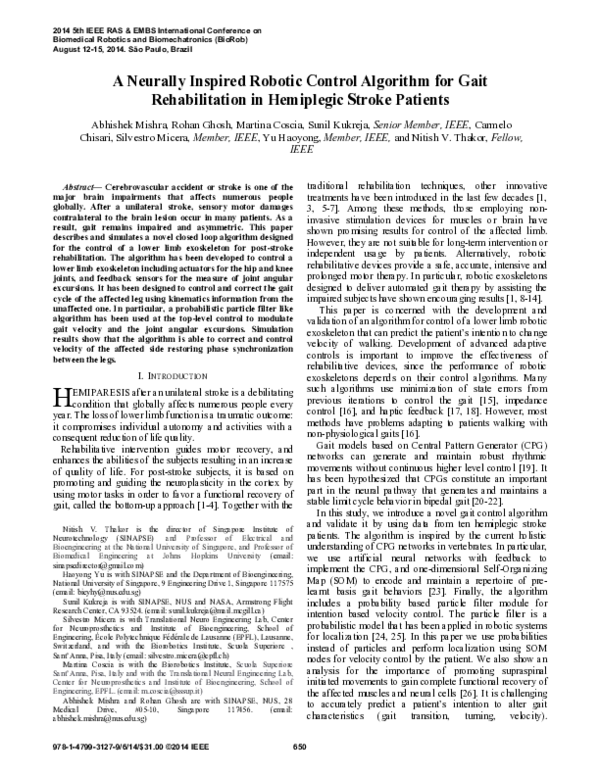 (PDF) A neurally inspired robotic control algorithm for gait rehabilitation in hemiplegic stroke ...