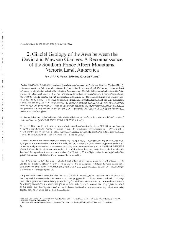 (PDF) 2. Glacial Geology of the Area between the David and Mawson ...
