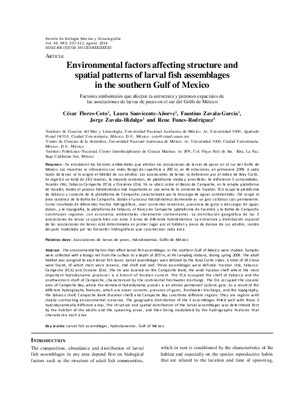 (PDF) Environmental factors affecting structure and spatial patterns of larval fish assemblages ...