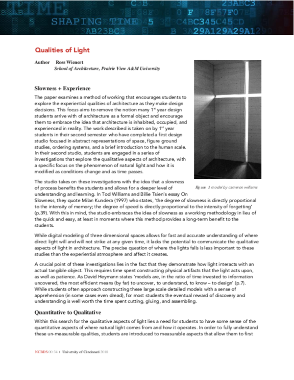 (PDF) Qualities of Light