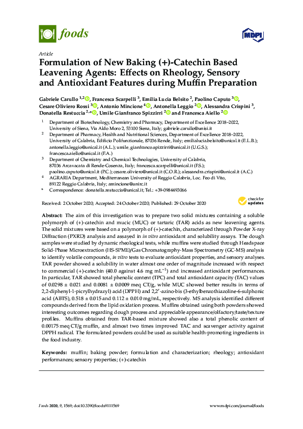 (PDF) Formulation of New Baking (+)-Catechin Based Leavening Agents ...