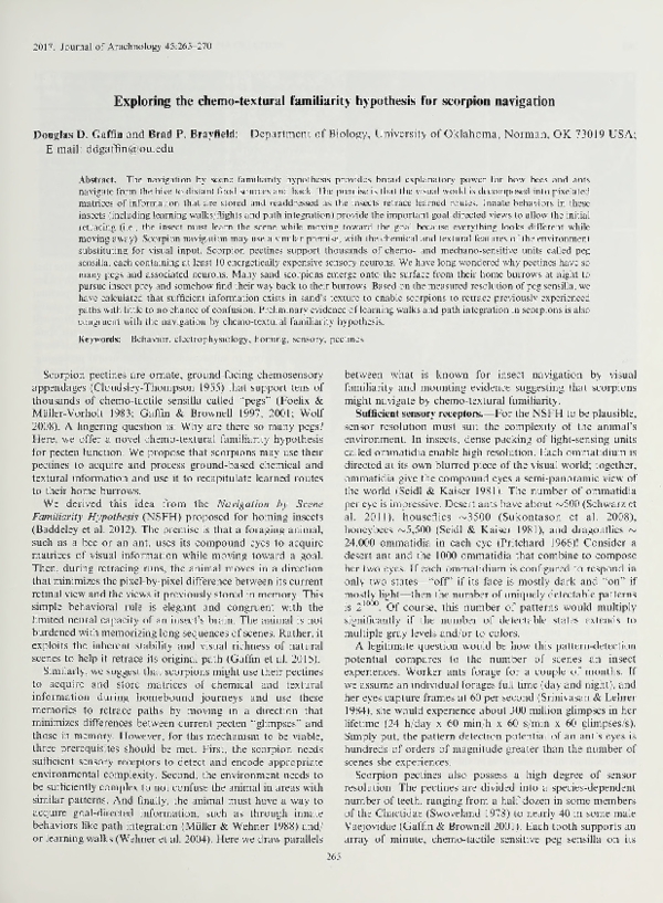 (PDF) Exploring the chemo-textural familiarity hypothesis for scorpion ...