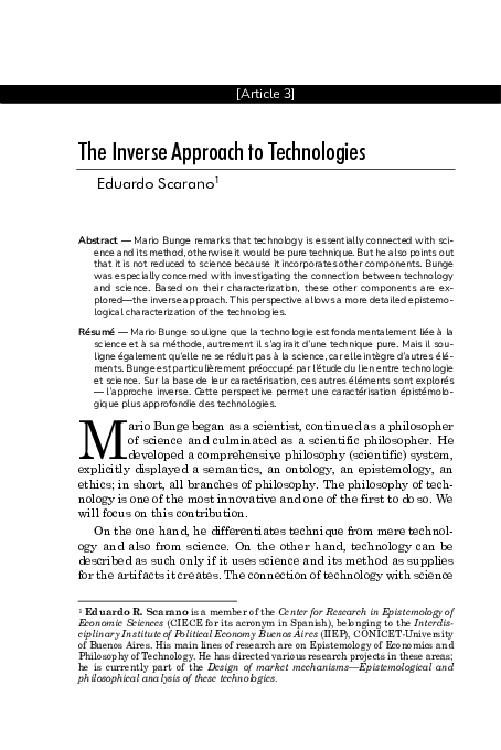 (PDF) The Inverse Approach to Technologies