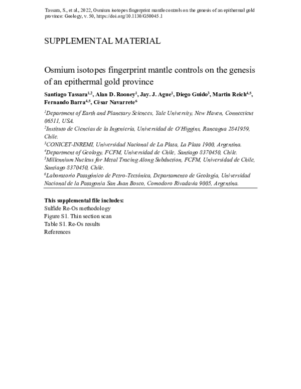 (PDF) Osmium isotopes fingerprint mantle controls on the genesis of an ...