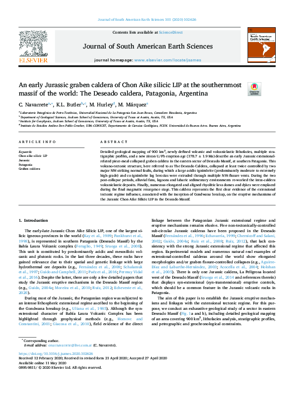 (PDF) An early Jurassic graben caldera of Chon Aike silicic LIP at the ...