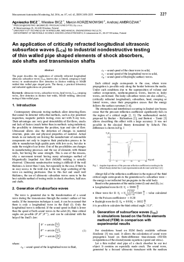 (PDF) An application of critically refracted longitudinal ultrasonic ...